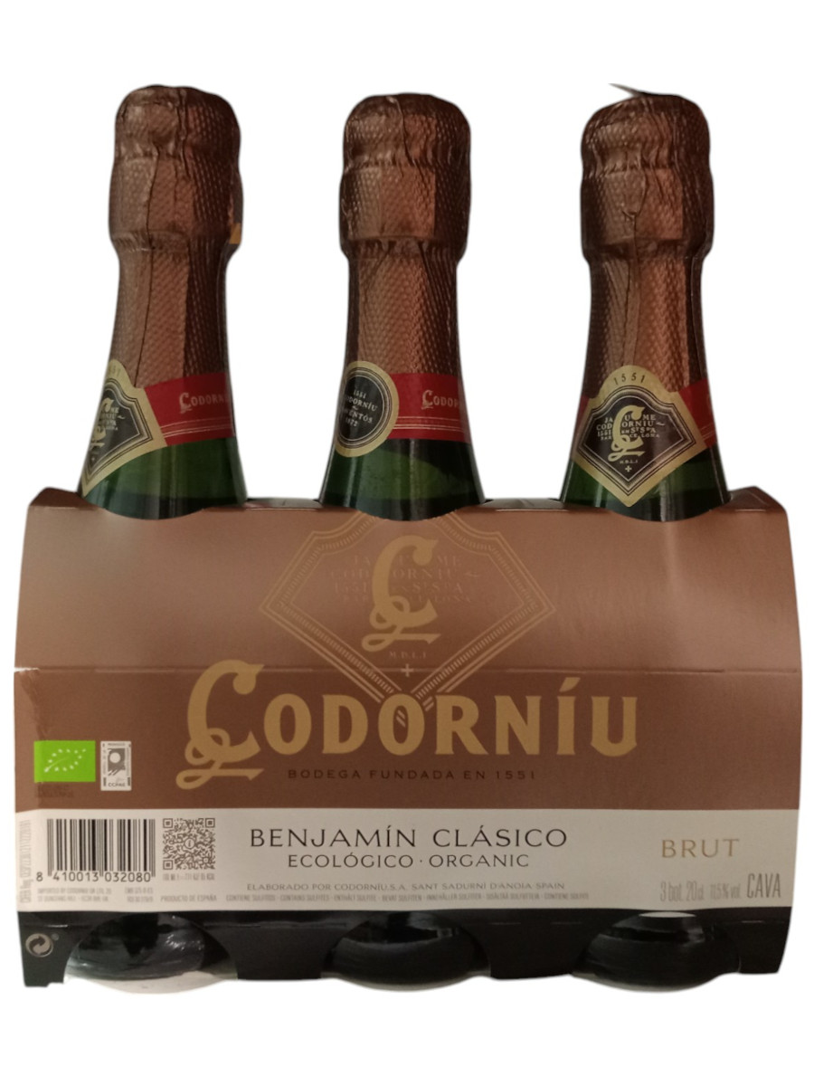 【Comprar Cava Cava Codorníu Clásico Brut Ecológico Benjamín Pack 3 ...